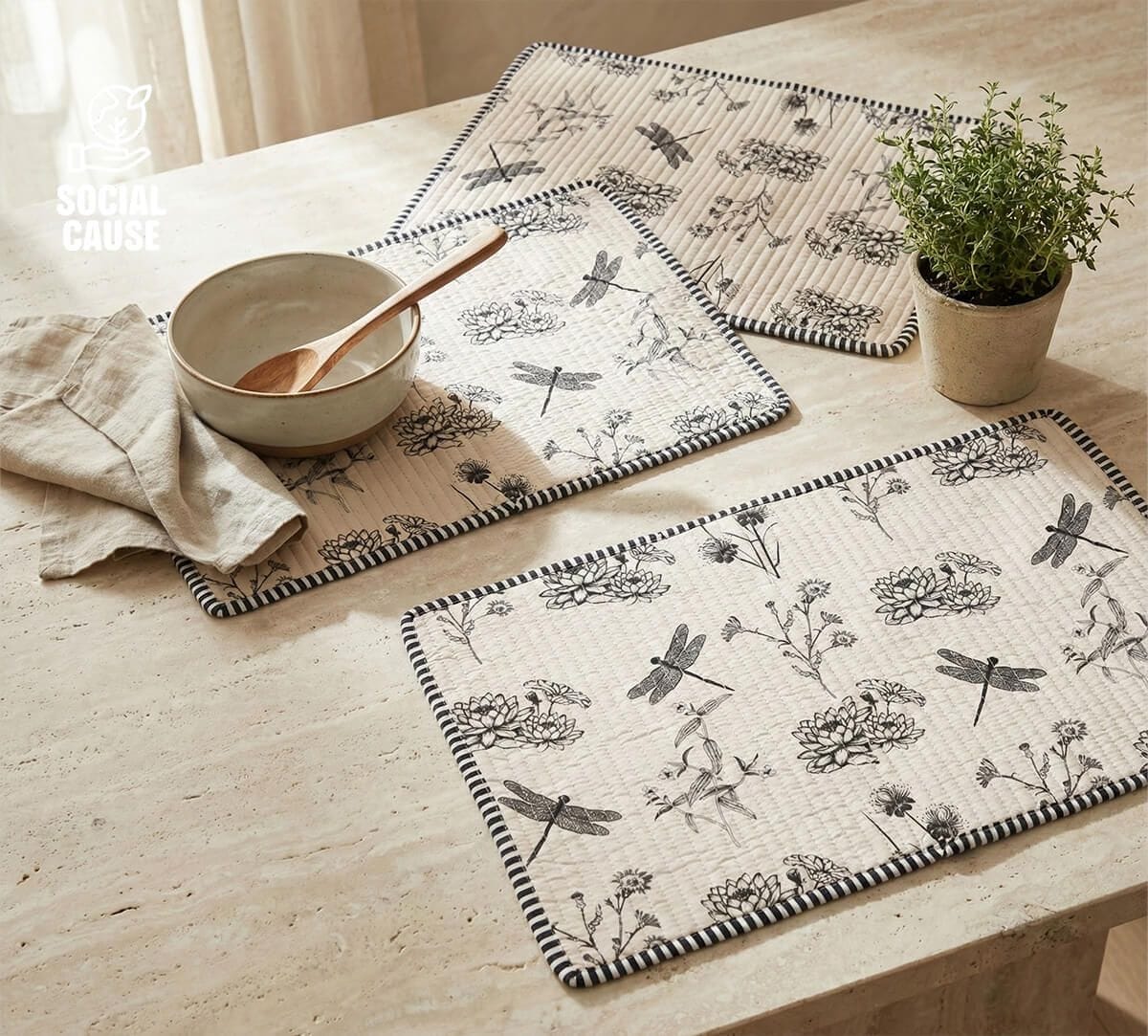 Buy Ghats Garden Quilted Table Mats Set of 6 Online | India Circus